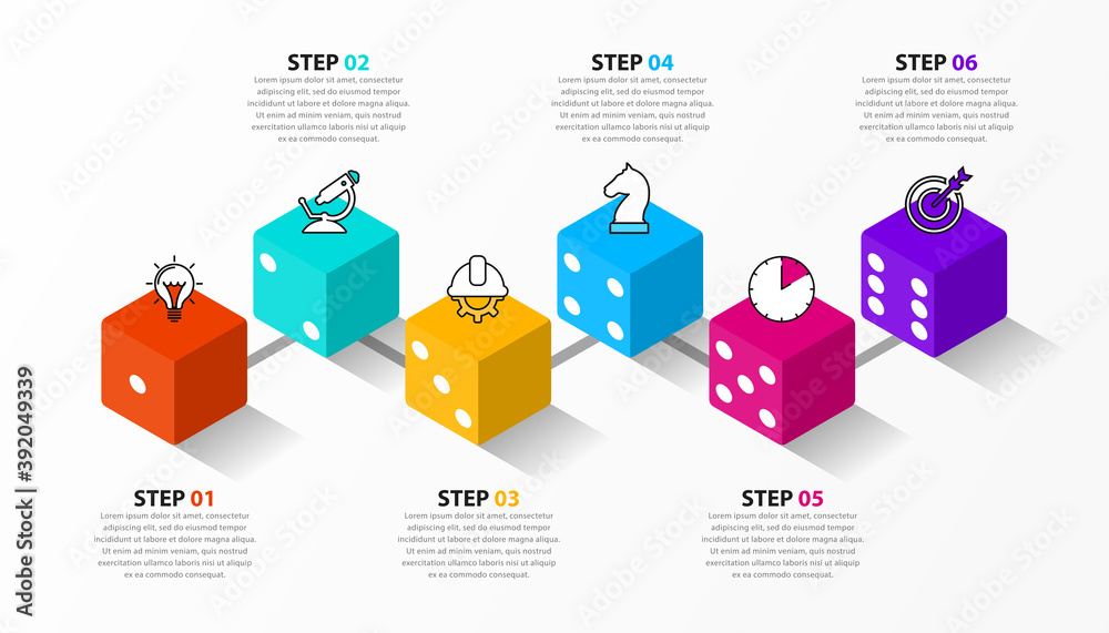 Infographic design template. Creative concept with 6 steps Stock Vector ...