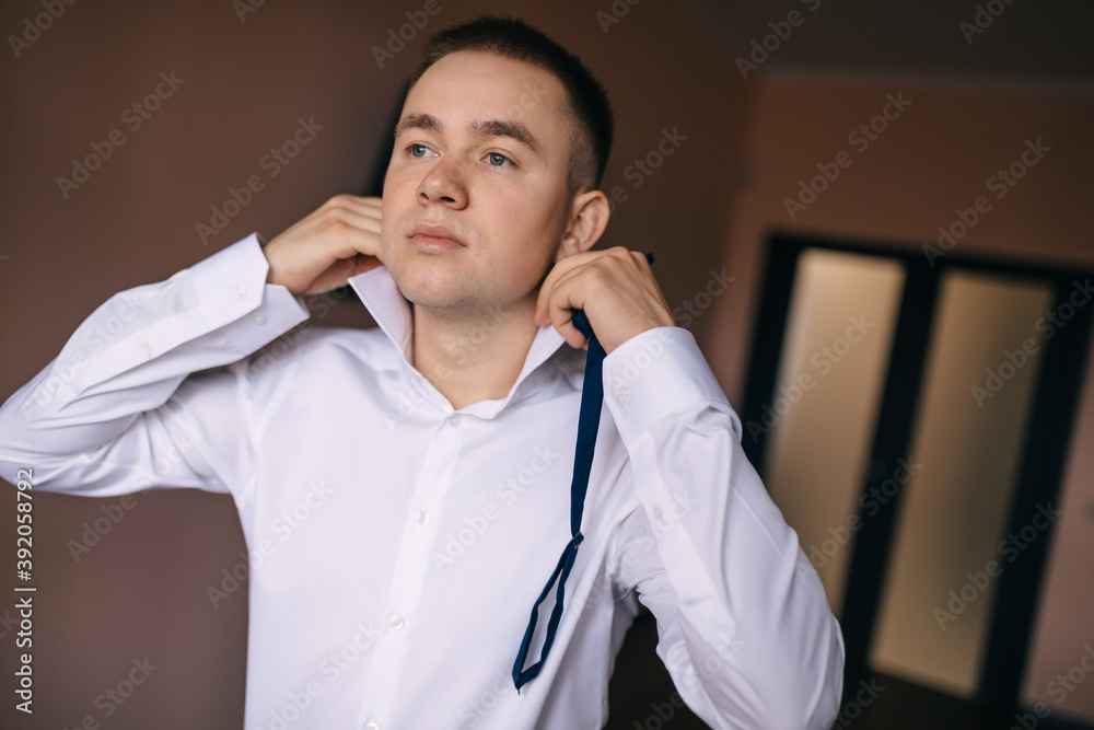 Formal style for the perfect outfit. An impeccable groom. Well-g Stock ...