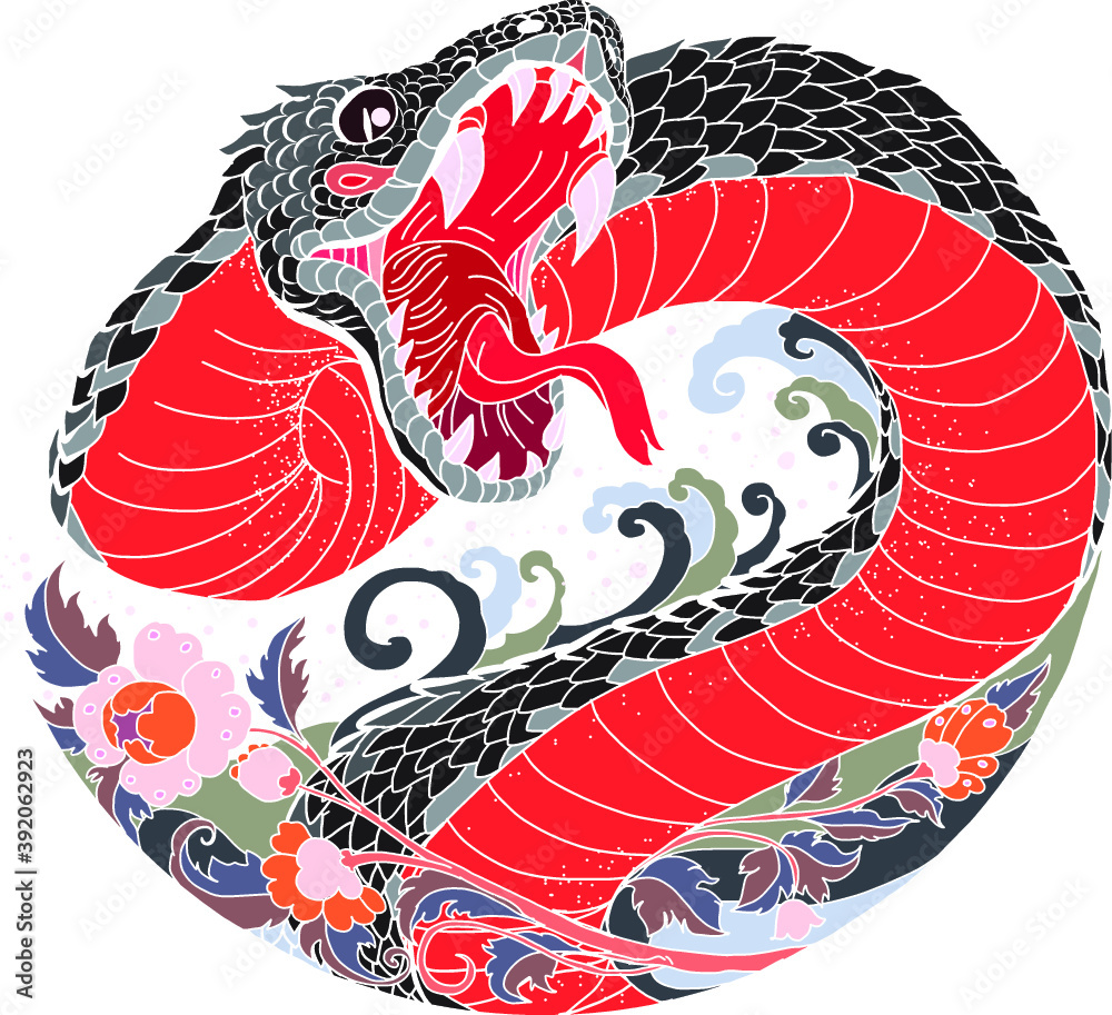 Illustration art in circle. The Japanese art and design to cd-rom or ...