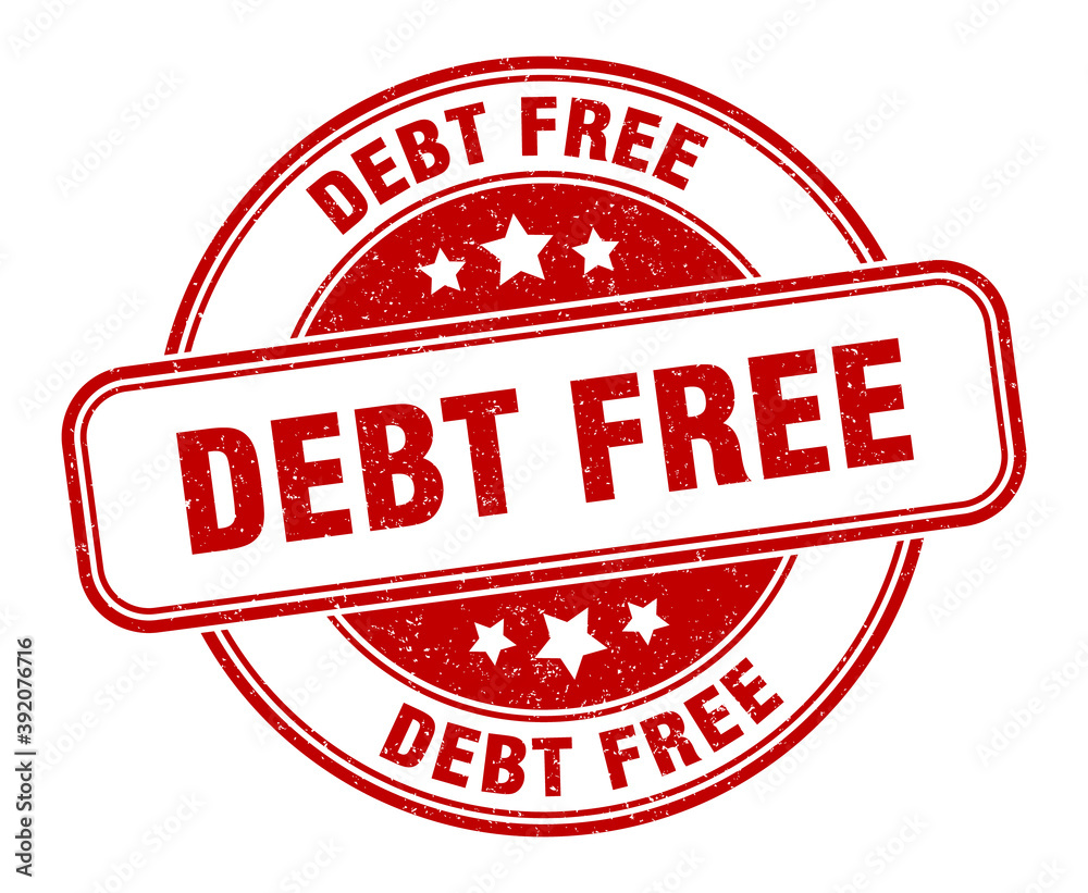 debt free stamp. debt free label. round grunge sign Stock Vector ...