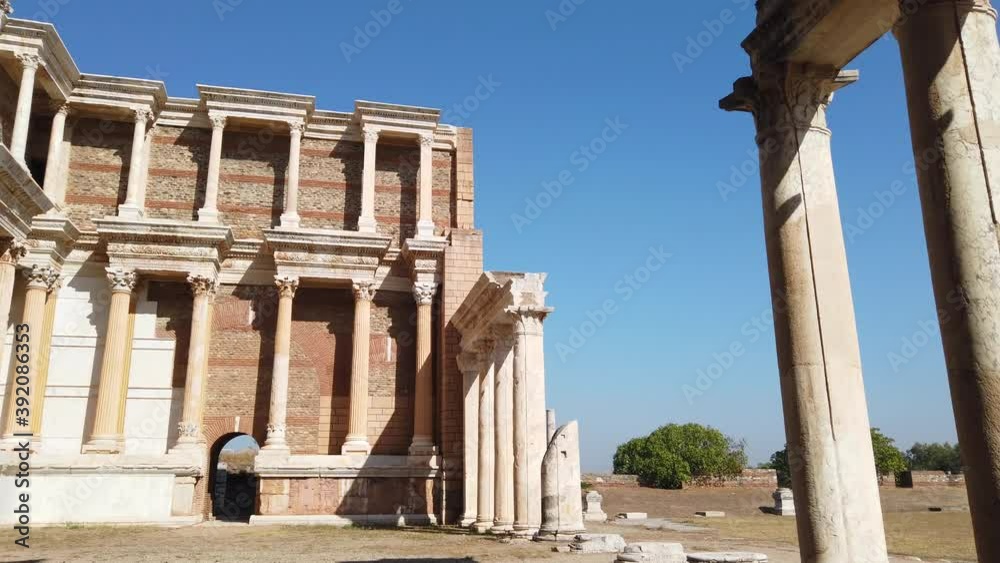 Ancient Roman gymnasium. Sardis was situated in the middle of Hermus ...