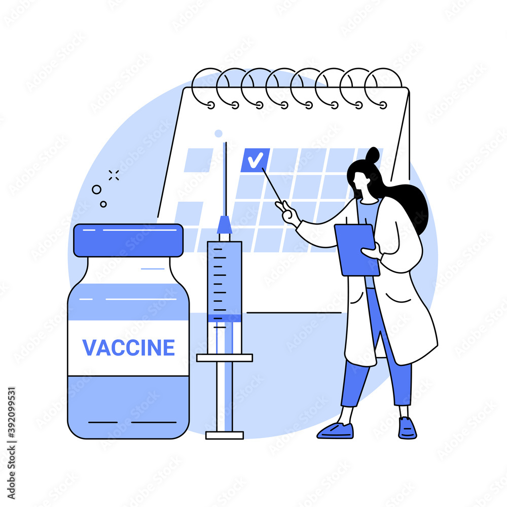 Immunization schedule abstract concept vector illustration. Prevention ...