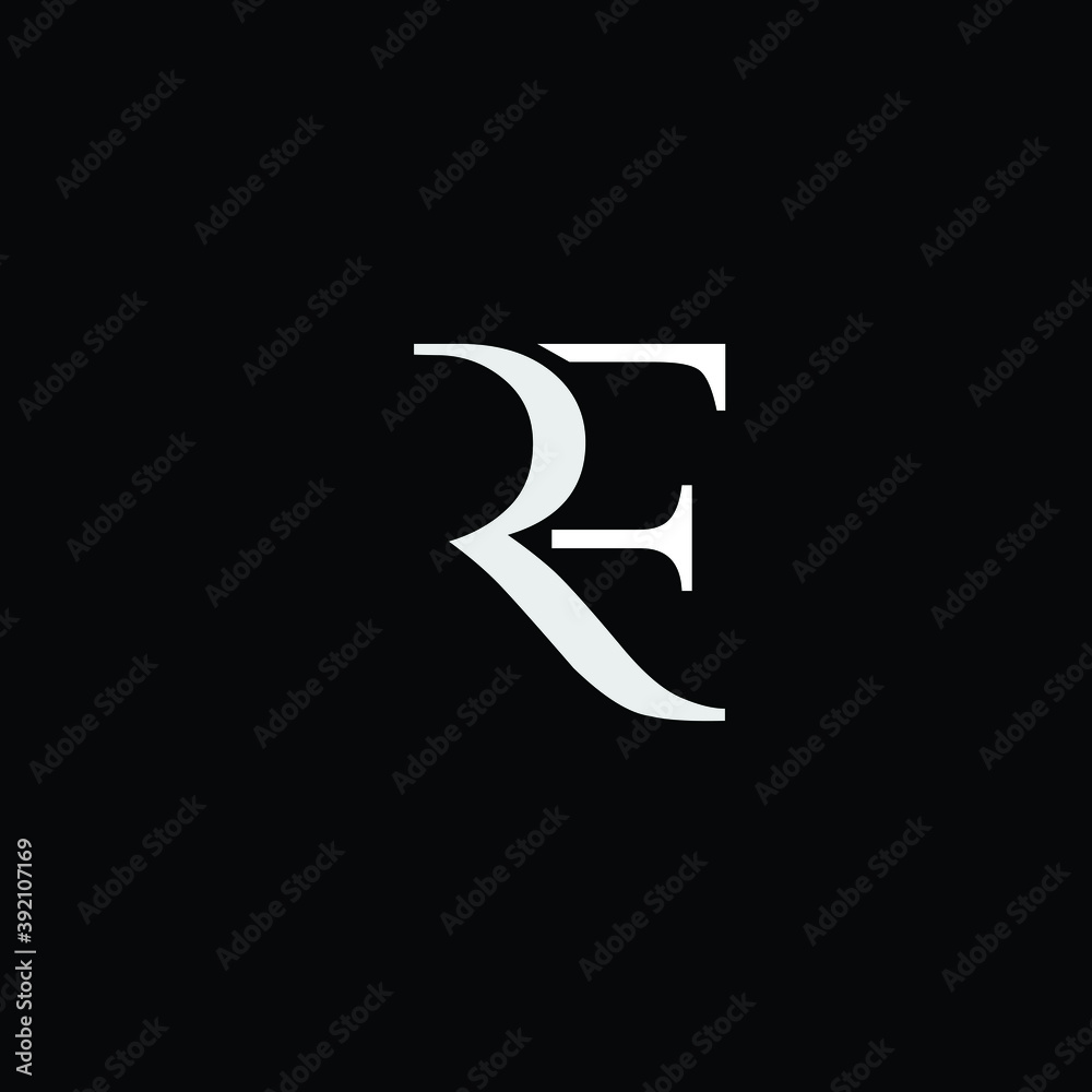 Creative Professional Trendy and Minimal Letter RF Logo Design in Black ...