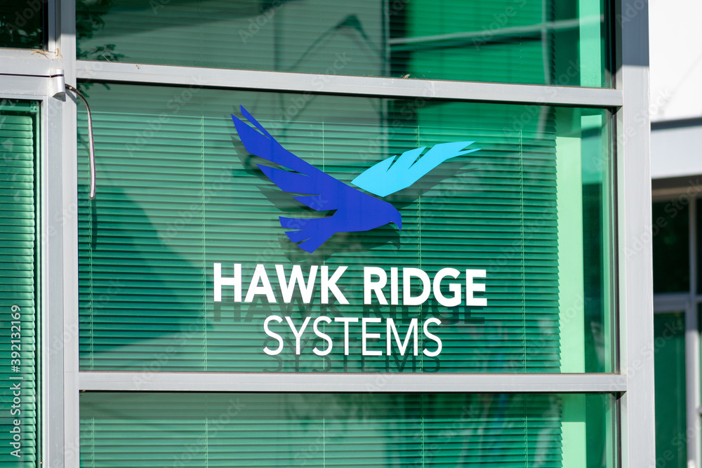 Hawk Ridge Systems sign. Hawk Ridge Systems is your official provider ...