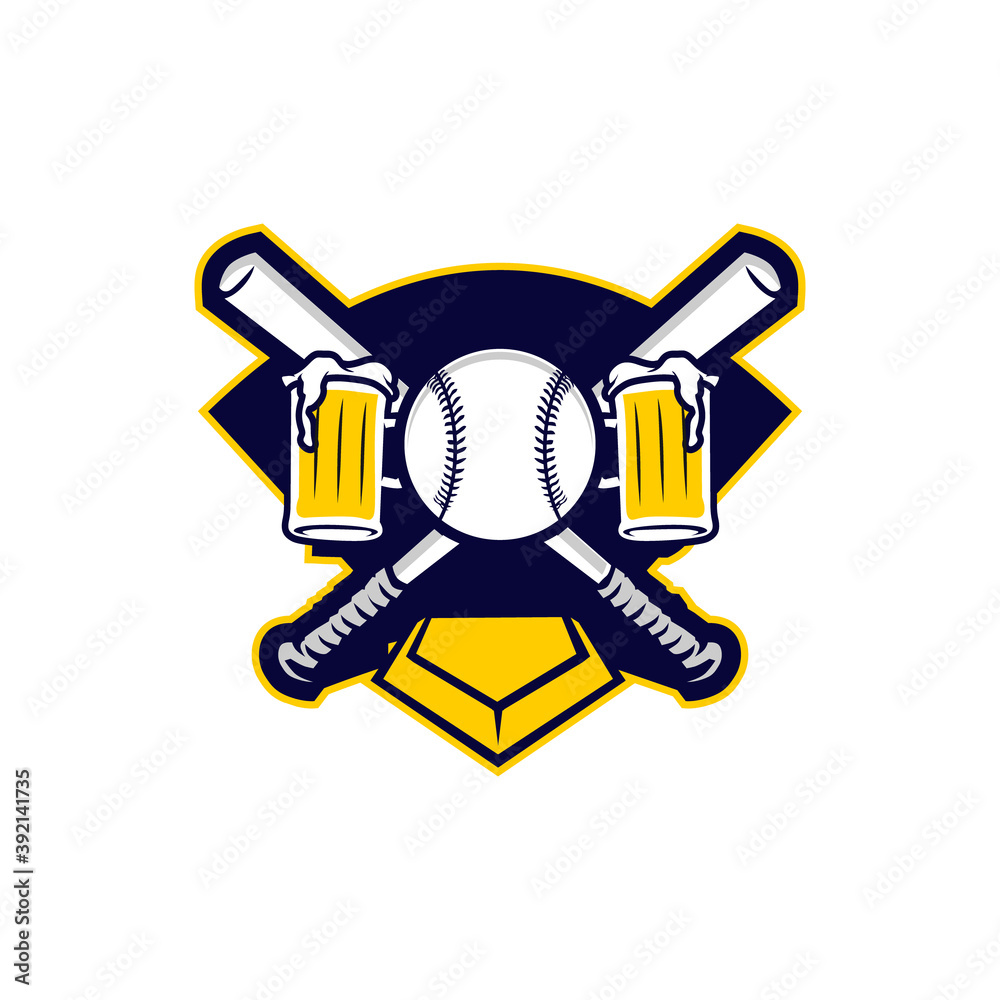 beer brew baseball team sport mascot emblem vector illustration Stock ...