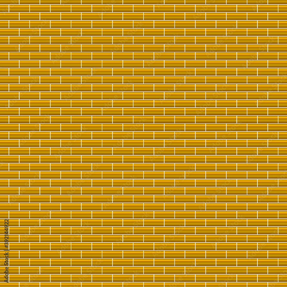 3D Golden Brick Wall Vector Background. 3D Gold brick wall vector ...