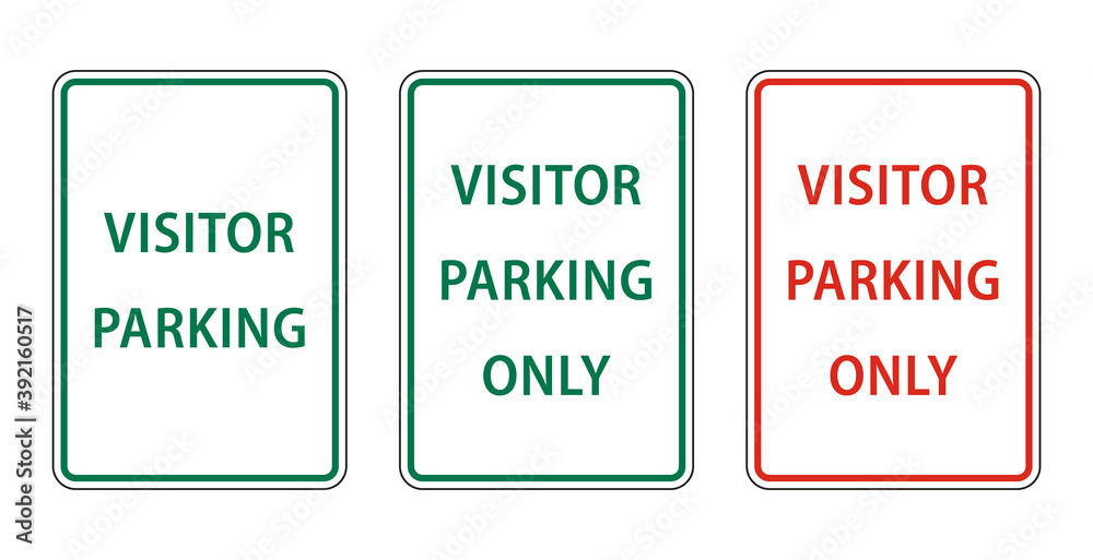 Reserved parking sign for visitors. visitors parking sign vector Stock ...