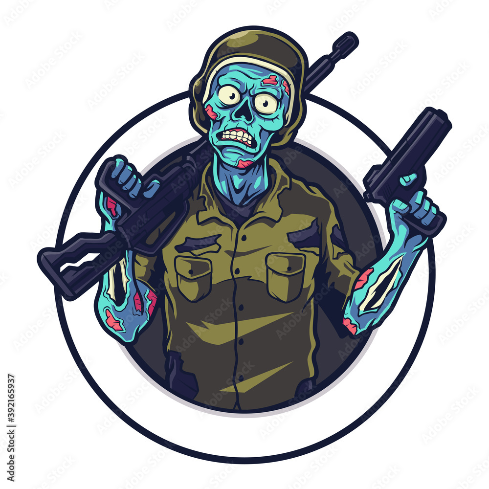 Kill The Zombie vector illustration Stock Vector | Adobe Stock