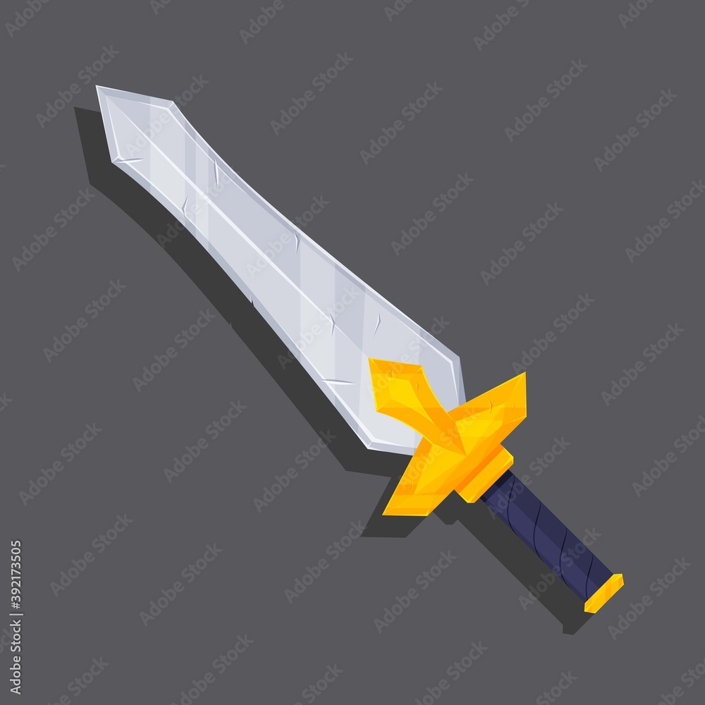 Cartoon game sword isolated. Vector illustration. Stock Vector | Adobe ...