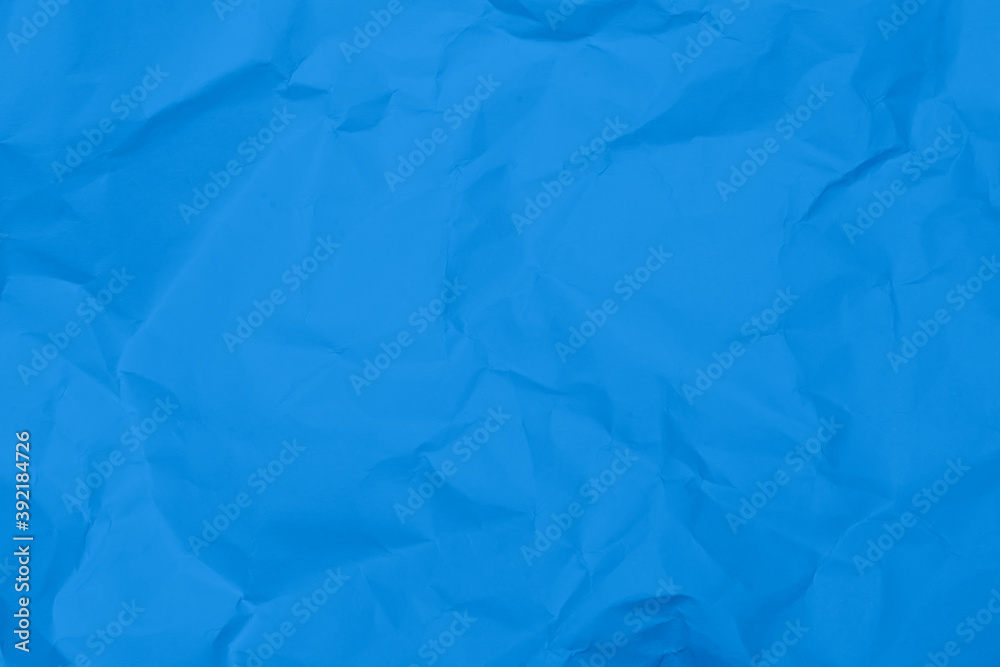 Closeup blue crumpled paper texture background. Blue wrinkled paper ...