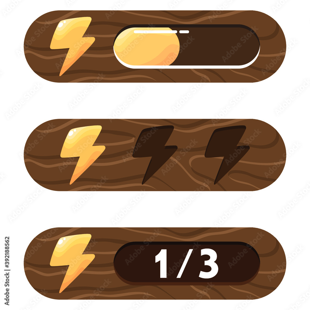 Vector image, GUI elements. Three different options for representing ...