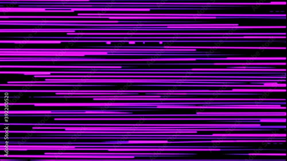 Seamless loop of 2D animation of glowing horizontal lines streaming ...