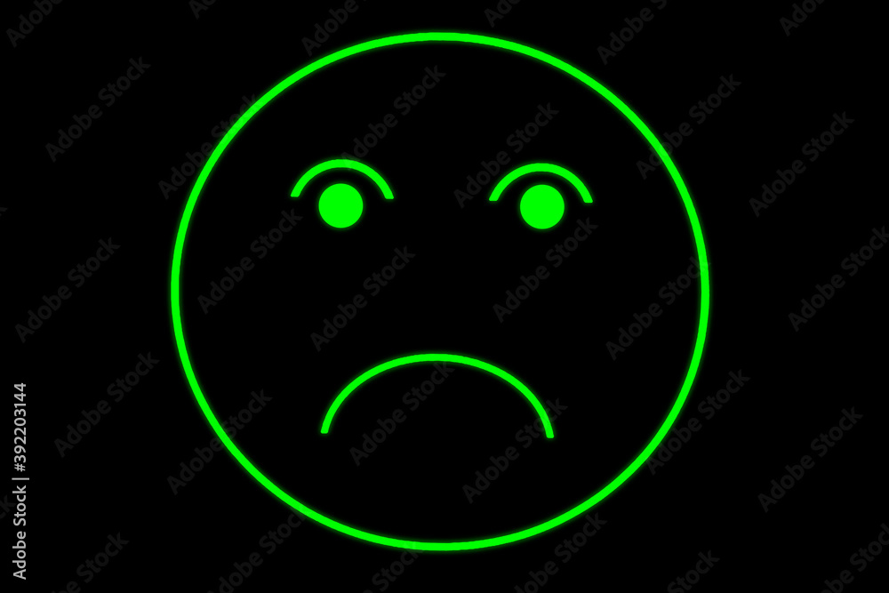 Neon Green Smiley Face