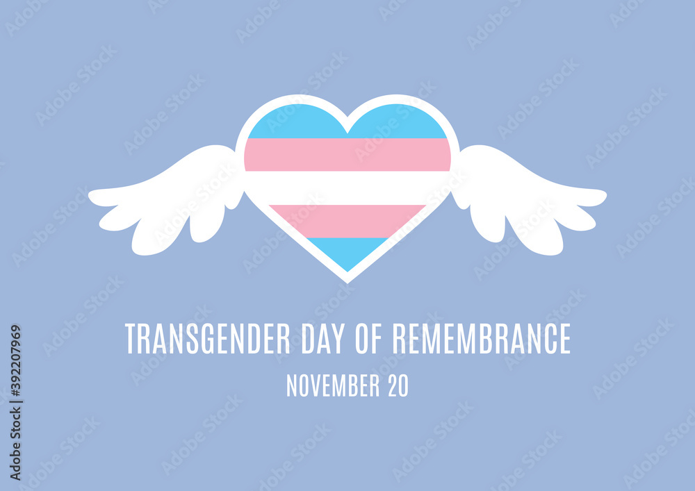 Transgender Day of Remembrance vector. Transgender flag in heart shape ...