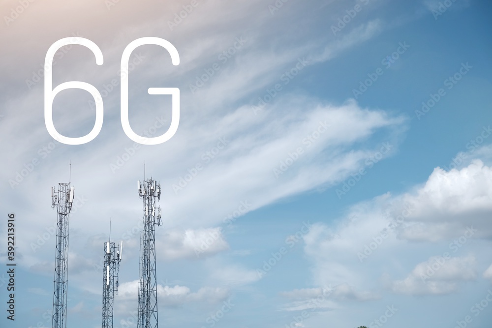 Communication tower supports 6G system. Supports fast internet in ...