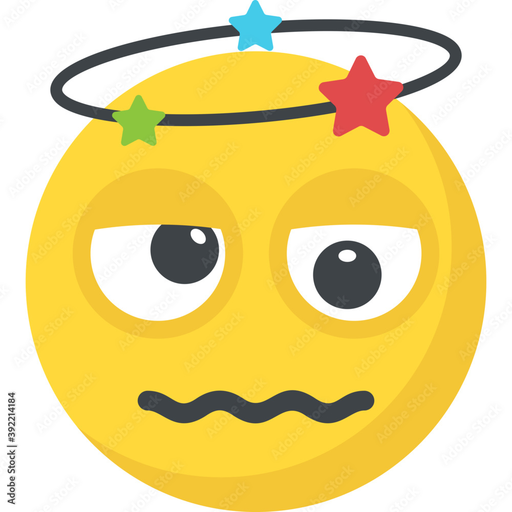 Emoji seeing stars defines dizzy emoji Stock Vector | Adobe Stock