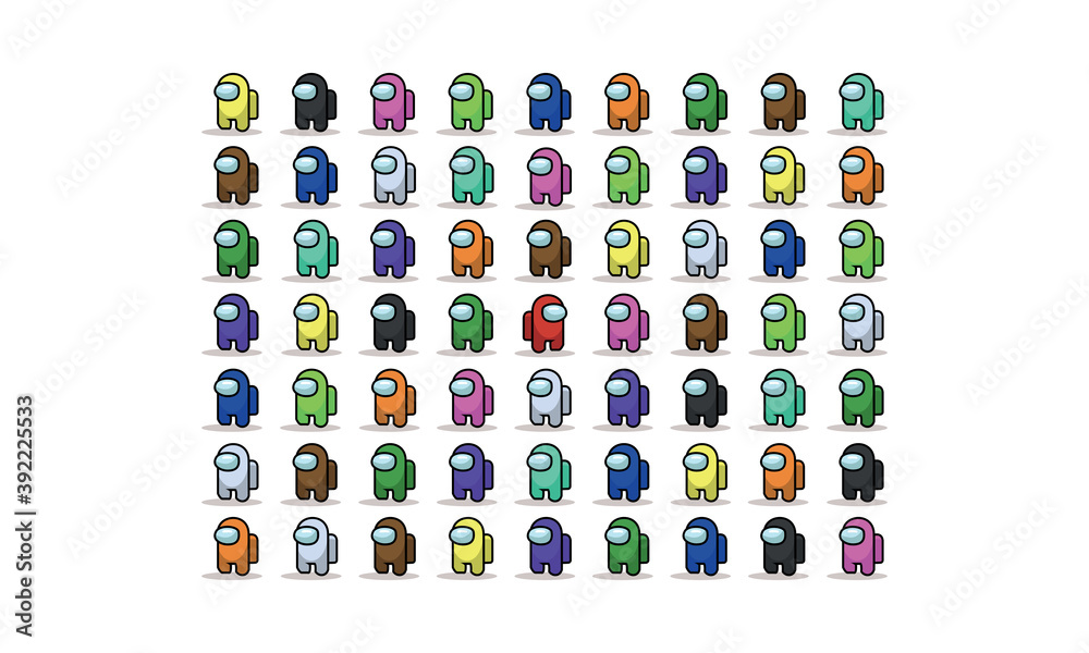 Red is impostor, multiplayer online game multicolor Among Us characters ...