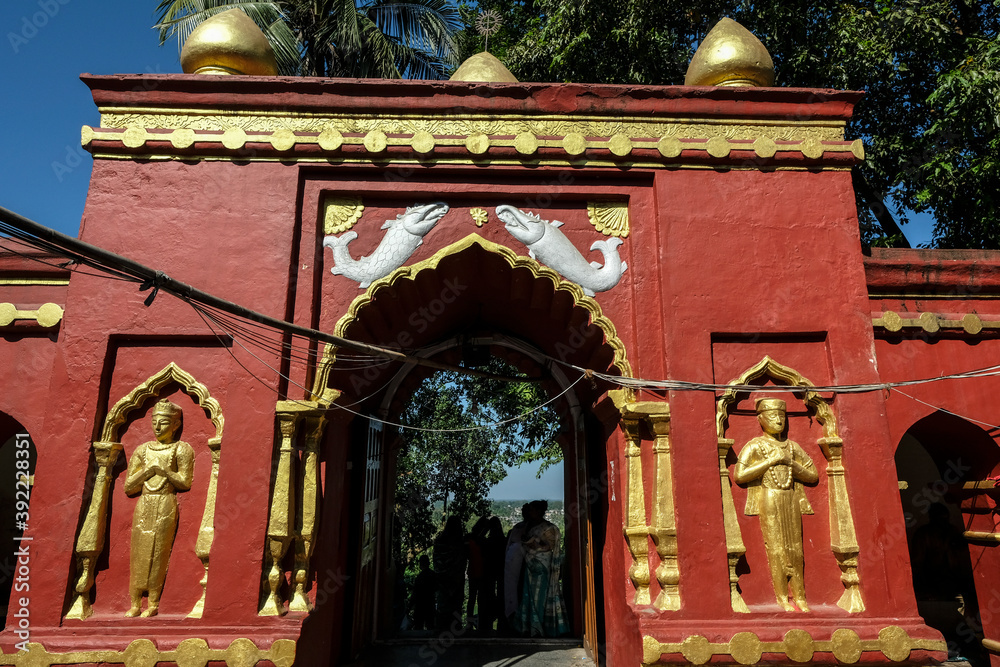 Entrance gate of the Hayagriva Madhava Temple in Hajo, Assam, India ...