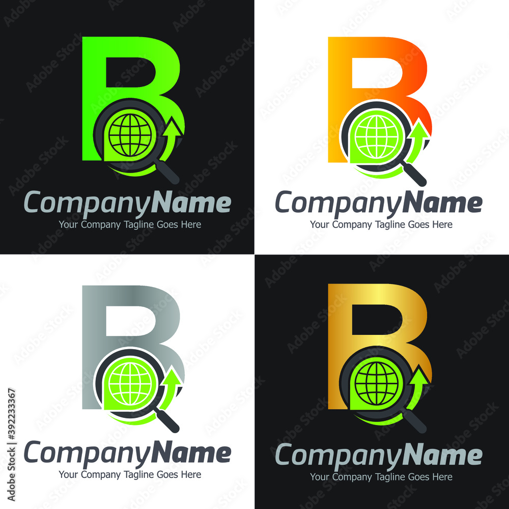 Letter B vector logo template, Colorful Letter B logo, Creative Letter ...