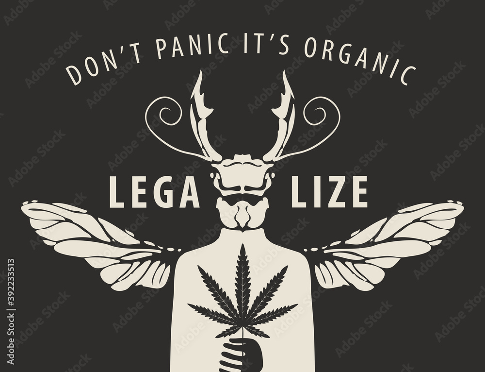 Vector banner for marijuana legalization. Creative illustration of a ...