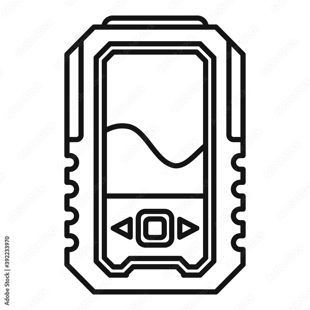 Device echo sounder icon. Outline device echo sounder vector icon for ...