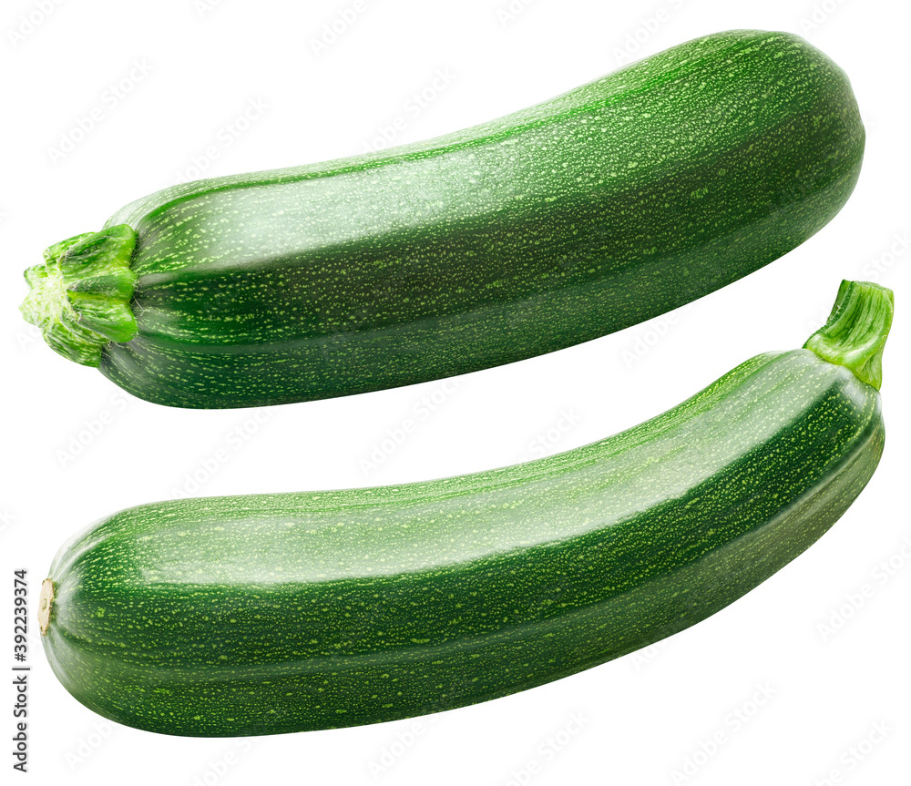Whole zucchini set isolated on white background Stock Photo | Adobe Stock