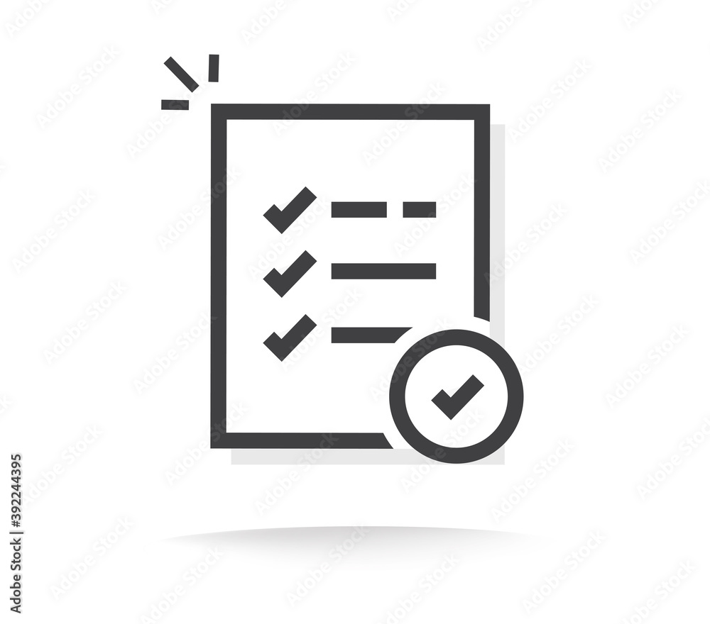 Document exam checklist form icon line outline art vector symbol ...