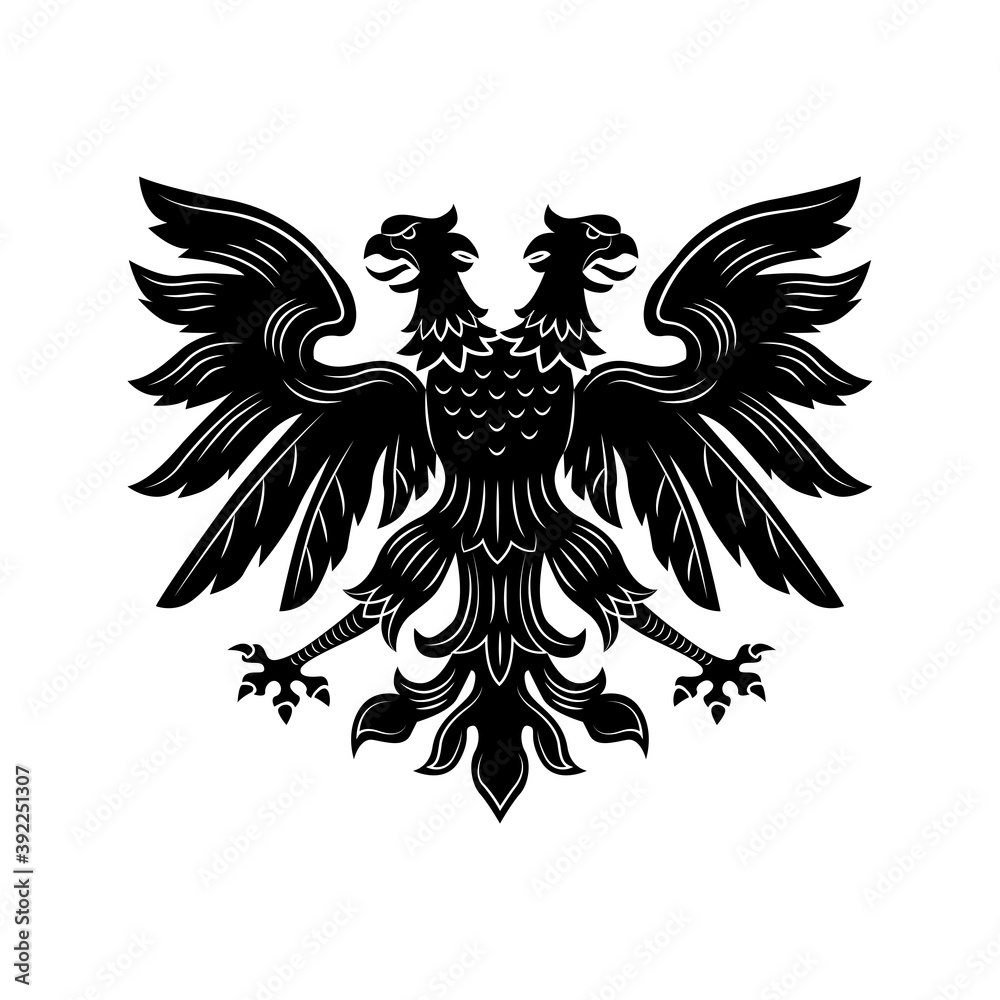 Severe double eagle vector illustration. Imperial heraldry, two headed ...