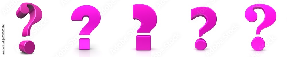 Query sign query symbol question mark interrogation point icon pink 3d ...