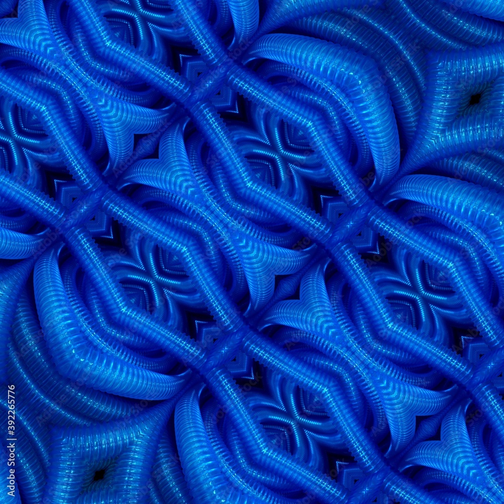royal blue pvc plastic hose background transformed by reflection to ...