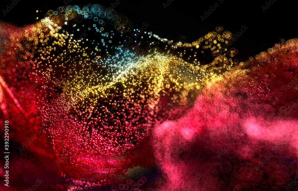 3d render of abstract art with surreal growing explosion magic smoke ...