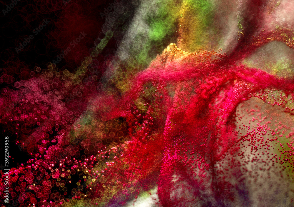 3d render of abstract art with surreal growing explosion magic smoke ...