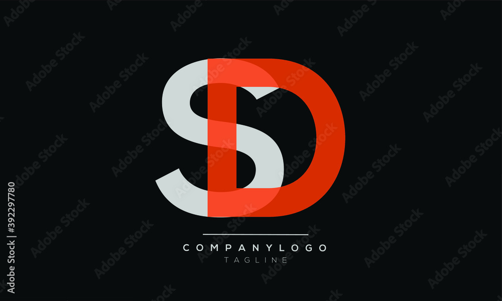 SD initials monogram letter text alphabet logo design Stock Vector ...