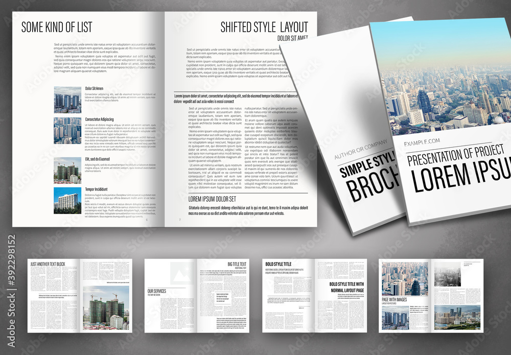 Simple Corporate Style Brochure Layout Stock Template | Adobe Stock