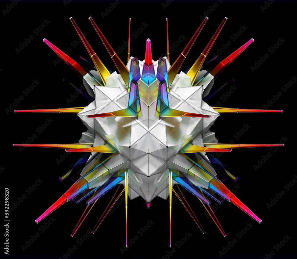 3d render of abstract art with surreal fractal alien magic cyber ...