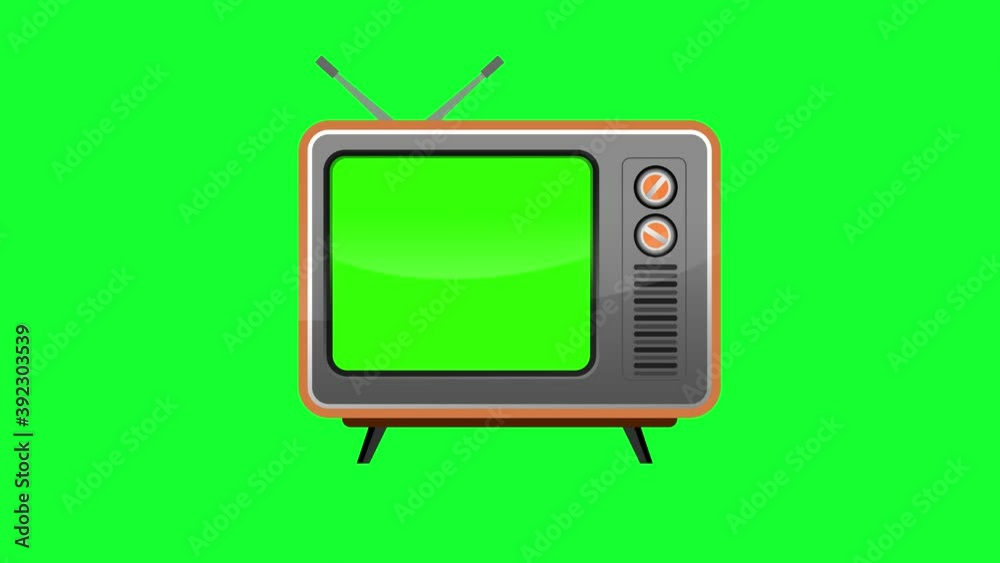 Vintage TV Screen with Green Screen Glitch Effect and Pack of Three ...