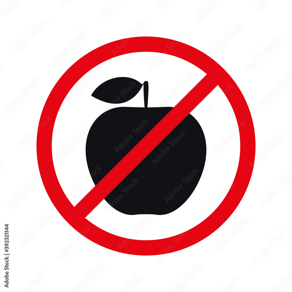 no Apple, prohibition sign. vector illustration. Stock Vector | Adobe Stock