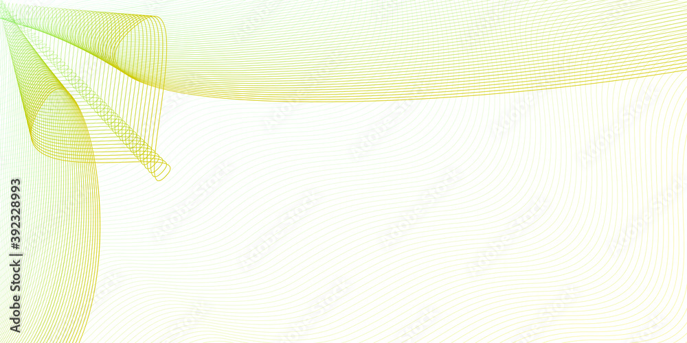 Light yellow, green line art template for cheque, ticket, voucher, gift ...