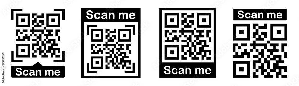 Qr code set.QR code scan for smartphone.Scan bar label, qr code and ... Qr code set.QR code scan for smartphone.Scan bar label, qr code and ...