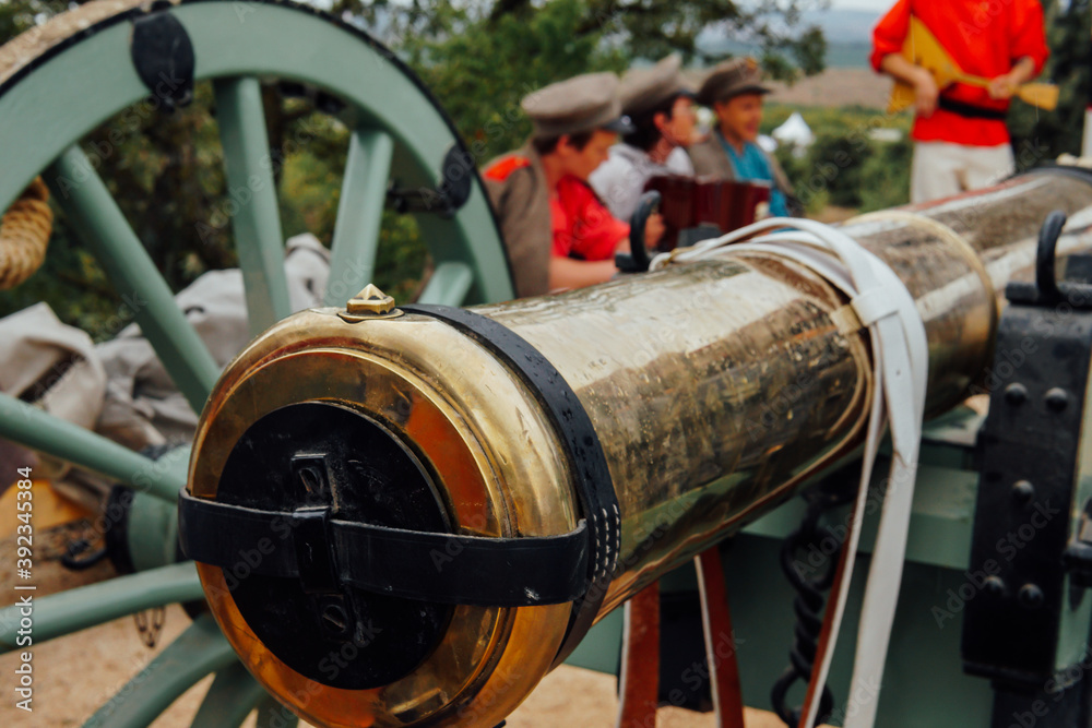 ancient Russian gun for firing kernelsof the 19th century Stock Photo ...