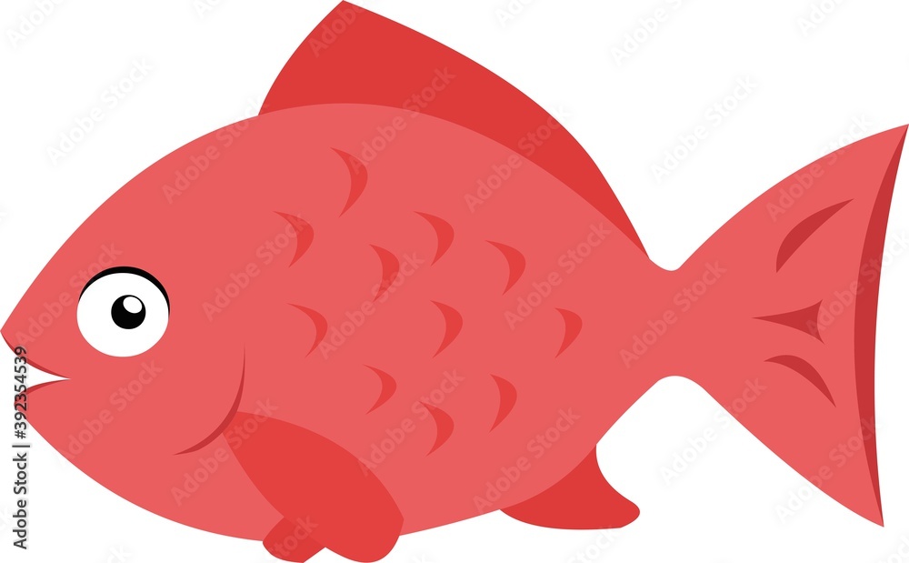 Vector emoticon illustration of a pink fish Stock Vector | Adobe Stock