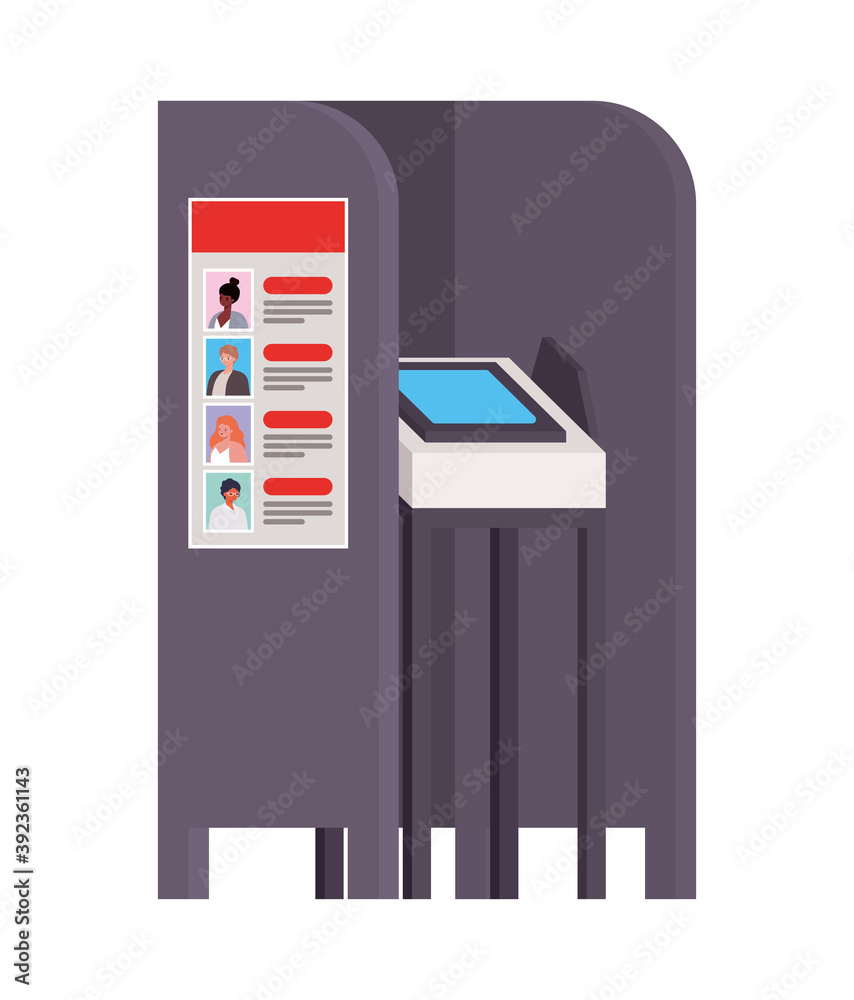 voting booth with modern automated secure electronic voting machine ...