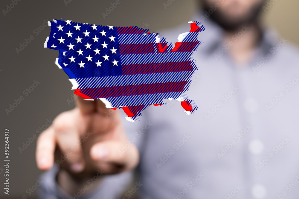 usa america map flag concept banner Stock Photo | Adobe Stock
