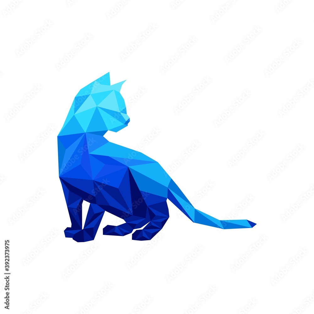 Colorful cat triangle polygonal model. logos emblems and design ...