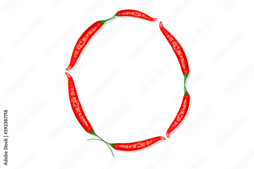 Alphabet letter O made from red hot chili peppers. Letter isolated on ...