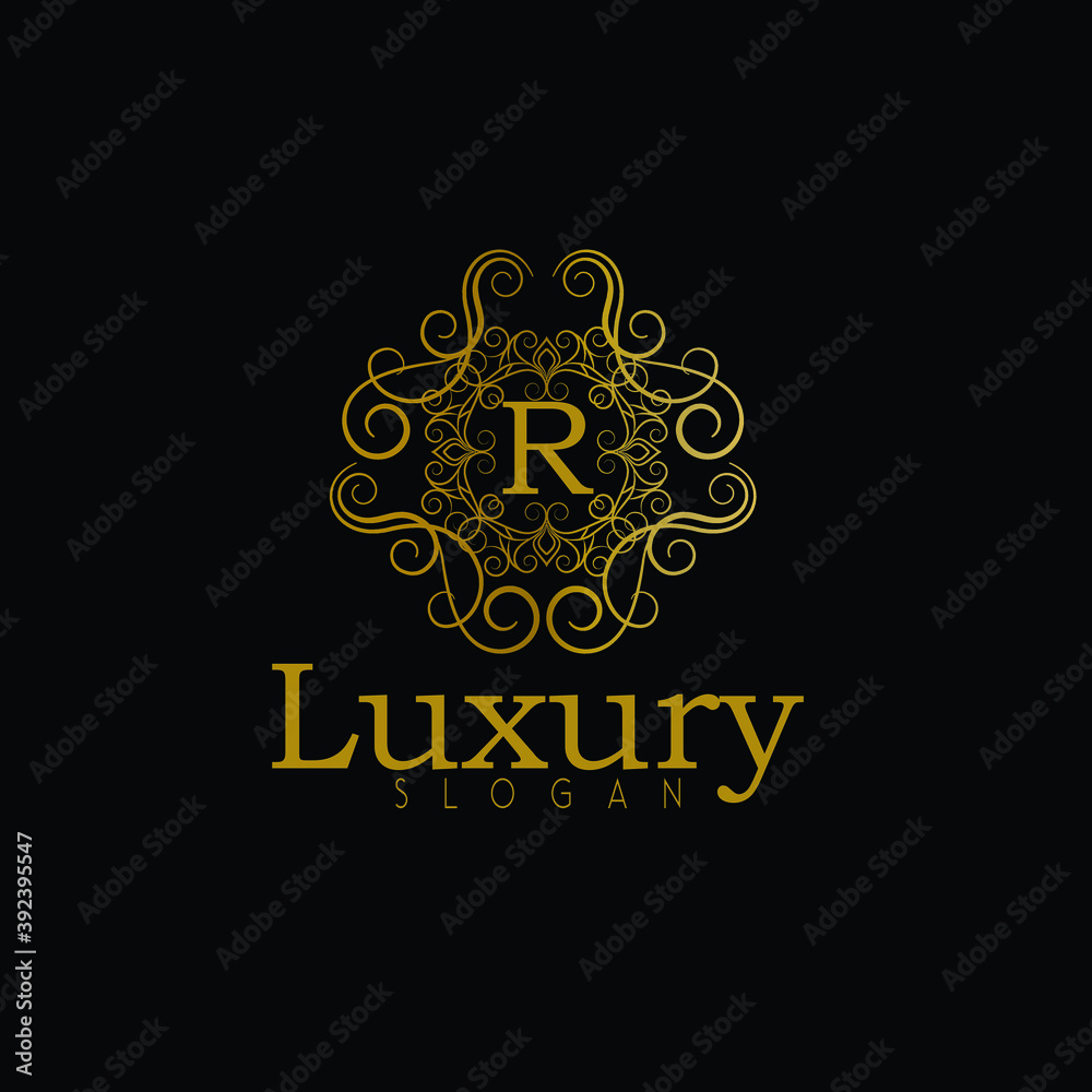 Luxury gold calligraphic vintage emblem with classy floral ornament ...