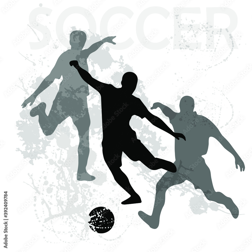 Vector set of football, soccer players Stock Vector | Adobe Stock