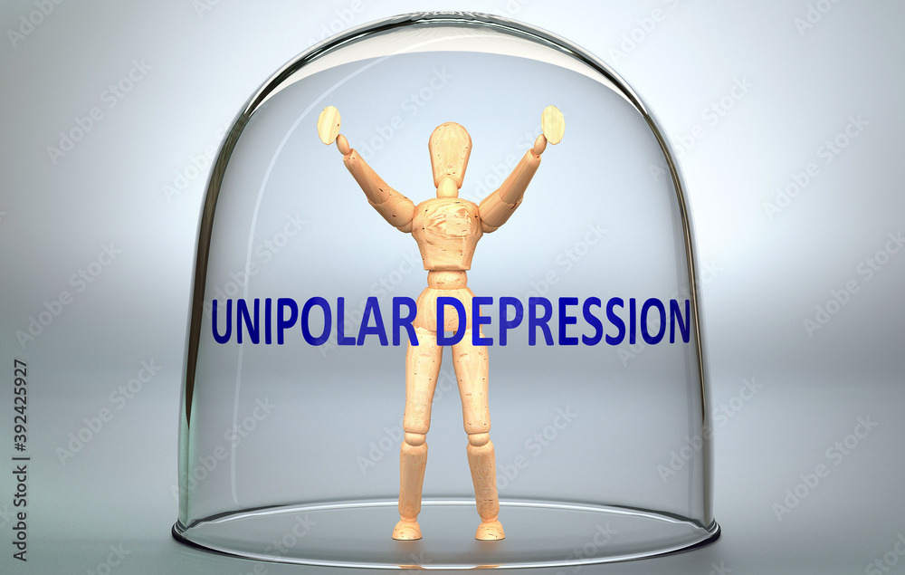 Ilustracja Stock: Unipolar depression can separate a person from the ...