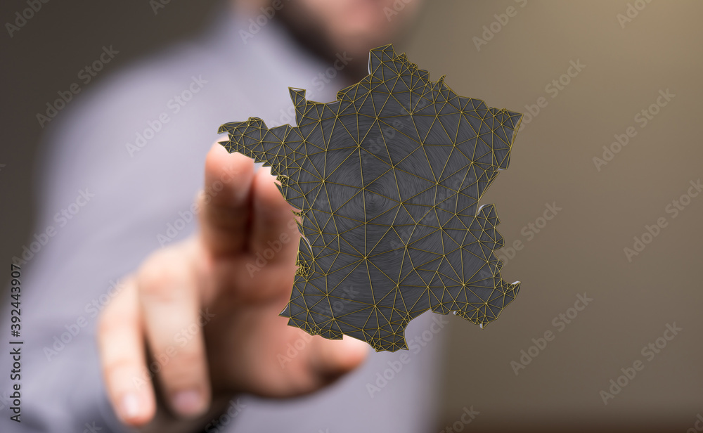 modern france map of the country 3d Stock Photo | Adobe Stock