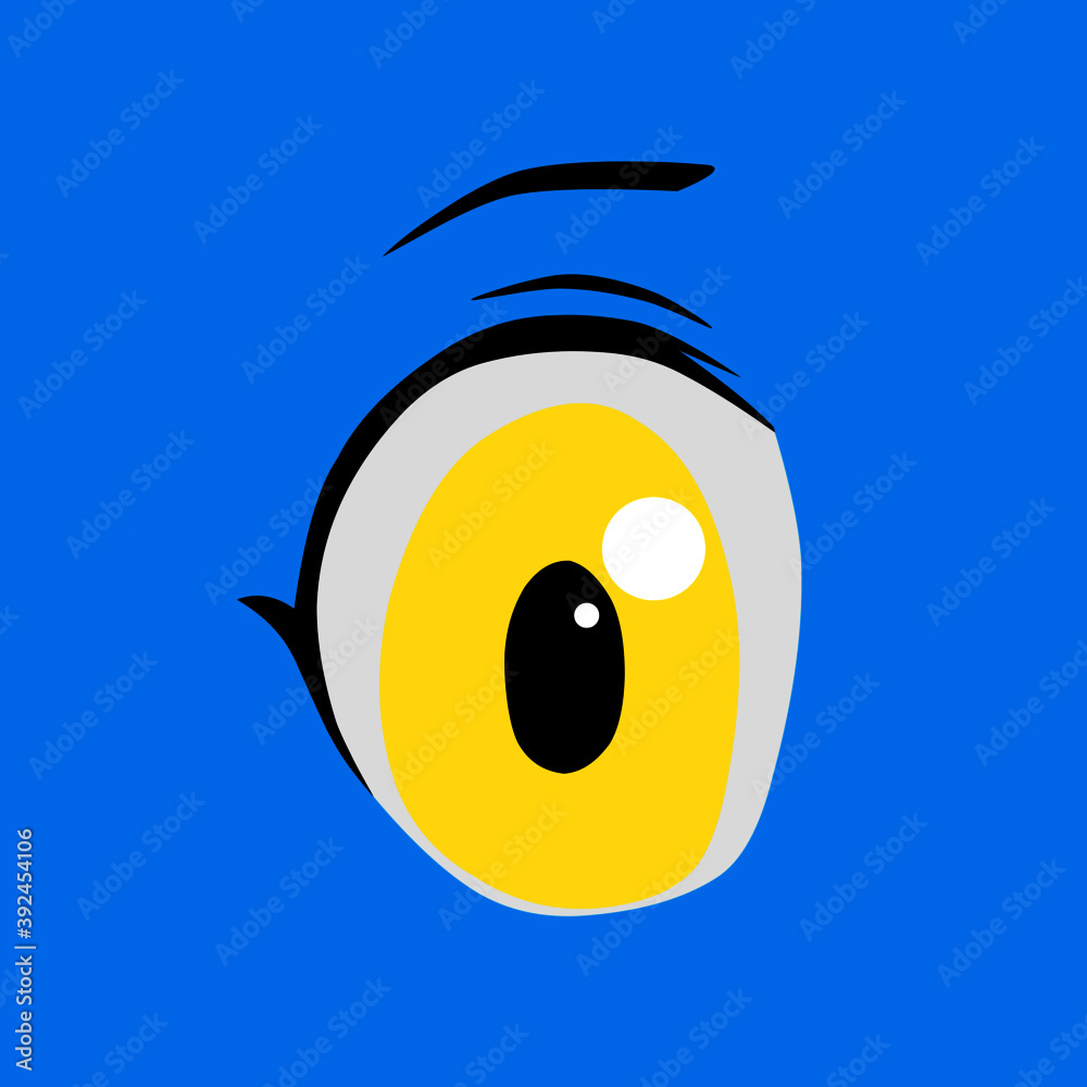 Yellow anime eyes, for cartoon characters Stock Vector | Adobe Stock
